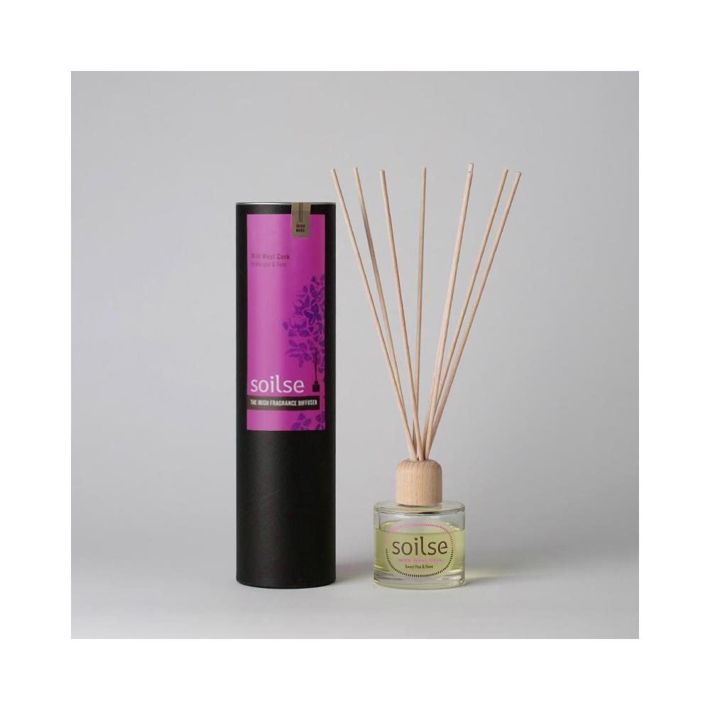 Soilse Reed Diffuser - Wild West Cork Hydrangea and Fern | ecostore.ie Ireland